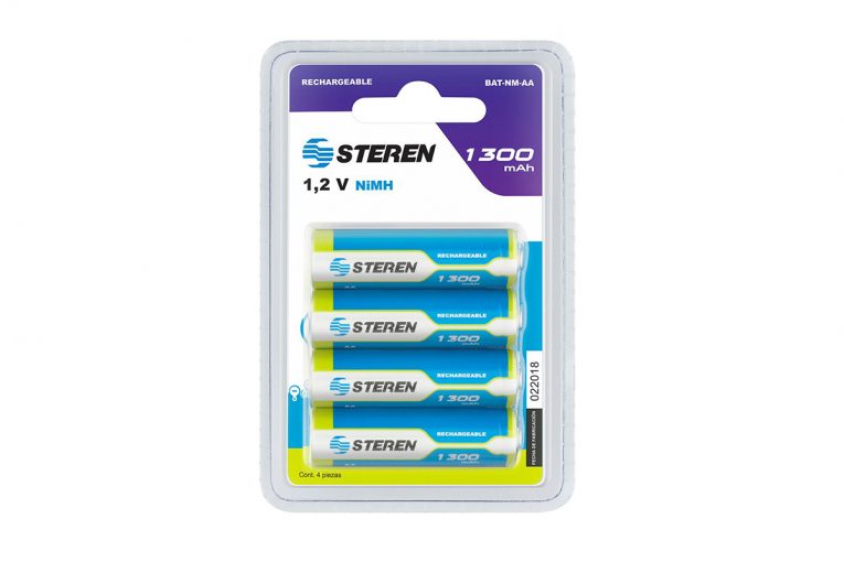 Pilas AA recargables Steren BAT-NM-AA con 4 piezas - DE HOGAR Pilas AA recargables Steren BAT-NM-AA con 4 piezas - DE HOGAR